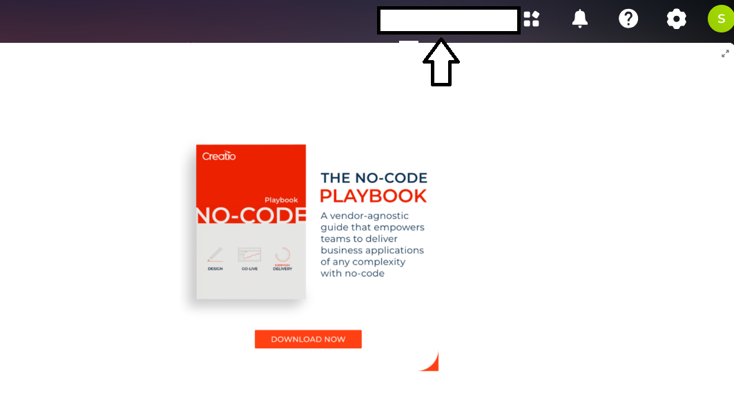 Add button in Shell Header Toolbar | Community Creatio